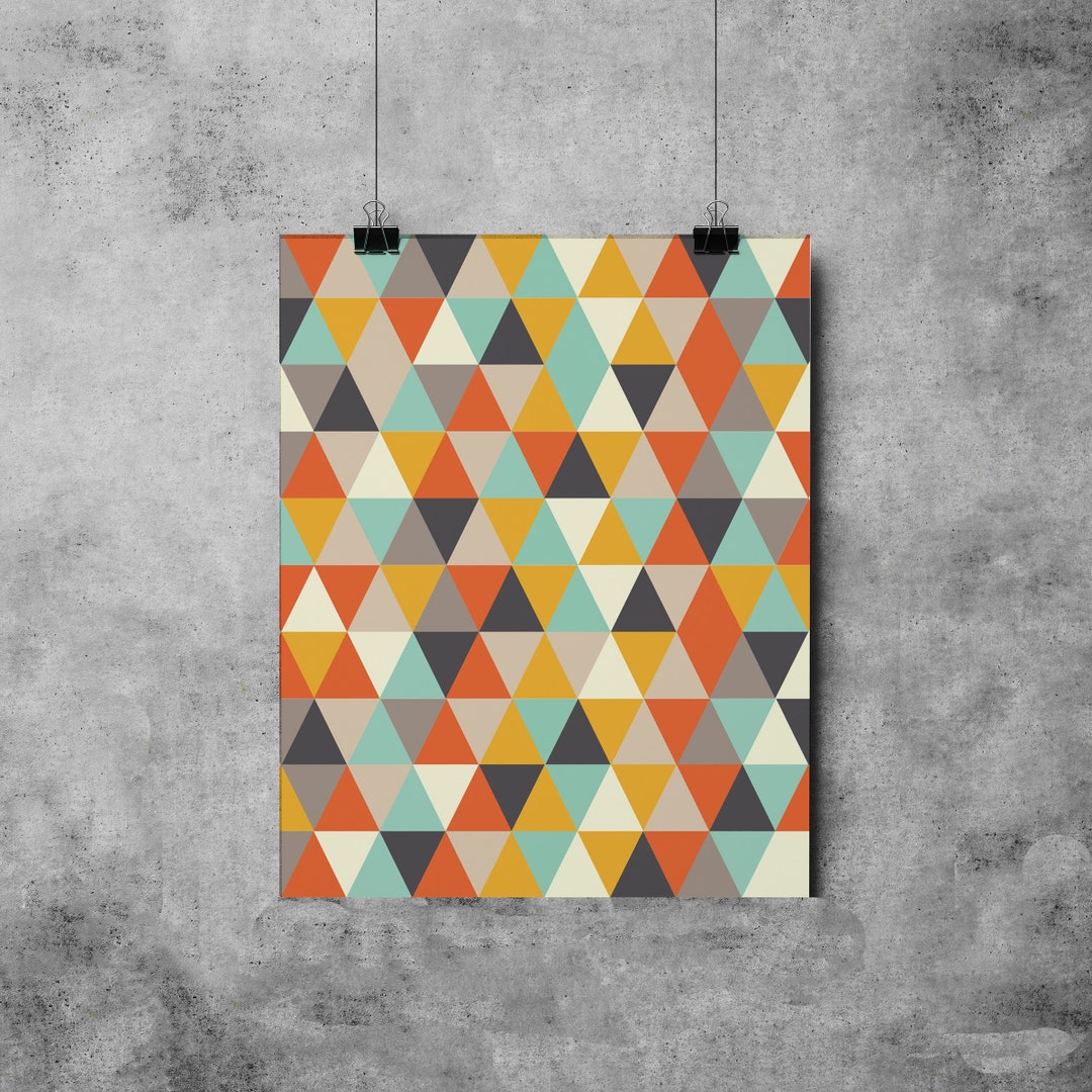 Mid Century Triangles INSTANT DOWNLOAD Mid-century Modern, Downloadable ...