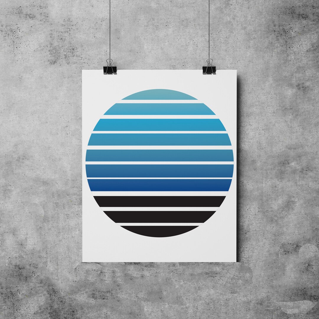 Geometric Design Circle in Blue INSTANT DOWNLOAD Geometric ...