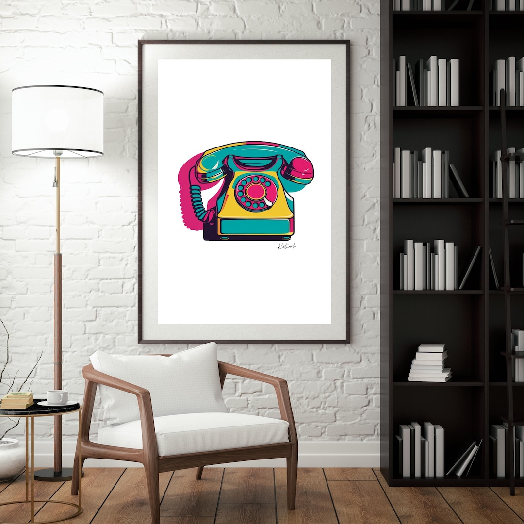 Retro Rotary Phone Pop Art Print: 80s Nostalgia Decor (digital Download ...