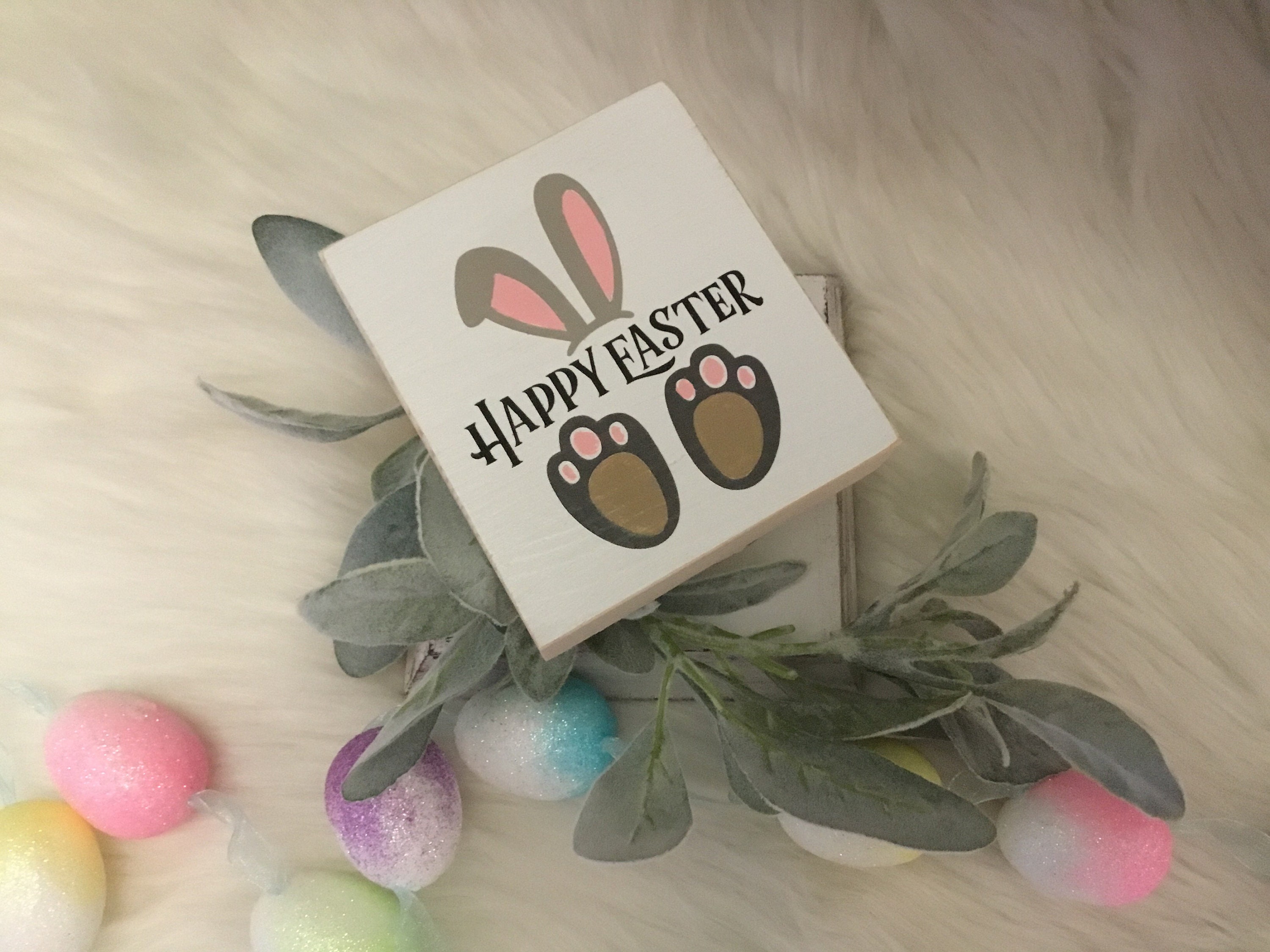 Easter Tiered Tray Decor Mini Easter Signs Easter Bunny | Etsy