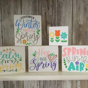 Spring Tiered Tray Decor, Farmhouse Tiered Tray Mini Signs, Spring ...
