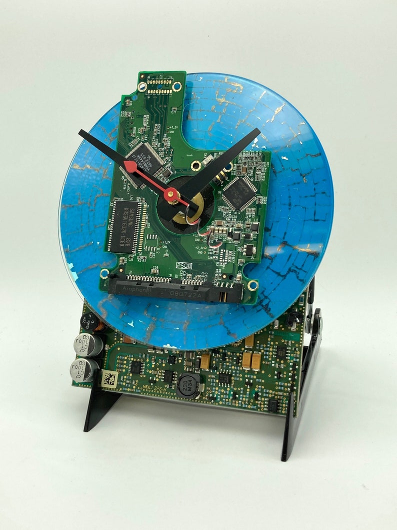 Clock Green Laptop Circuit Board on CD Over Circuit Board - Etsy