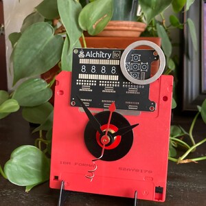 Vintage Floppy Disk Clock: Upcycled Tech Decor With Easel - Etsy