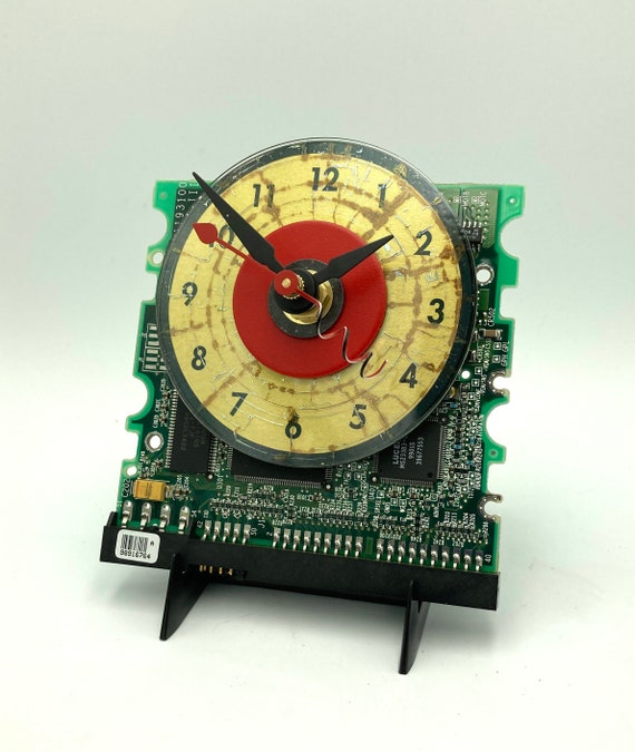 Mini Cd With Gold Tone Numeral Face on Circuit Board Clock - Etsy