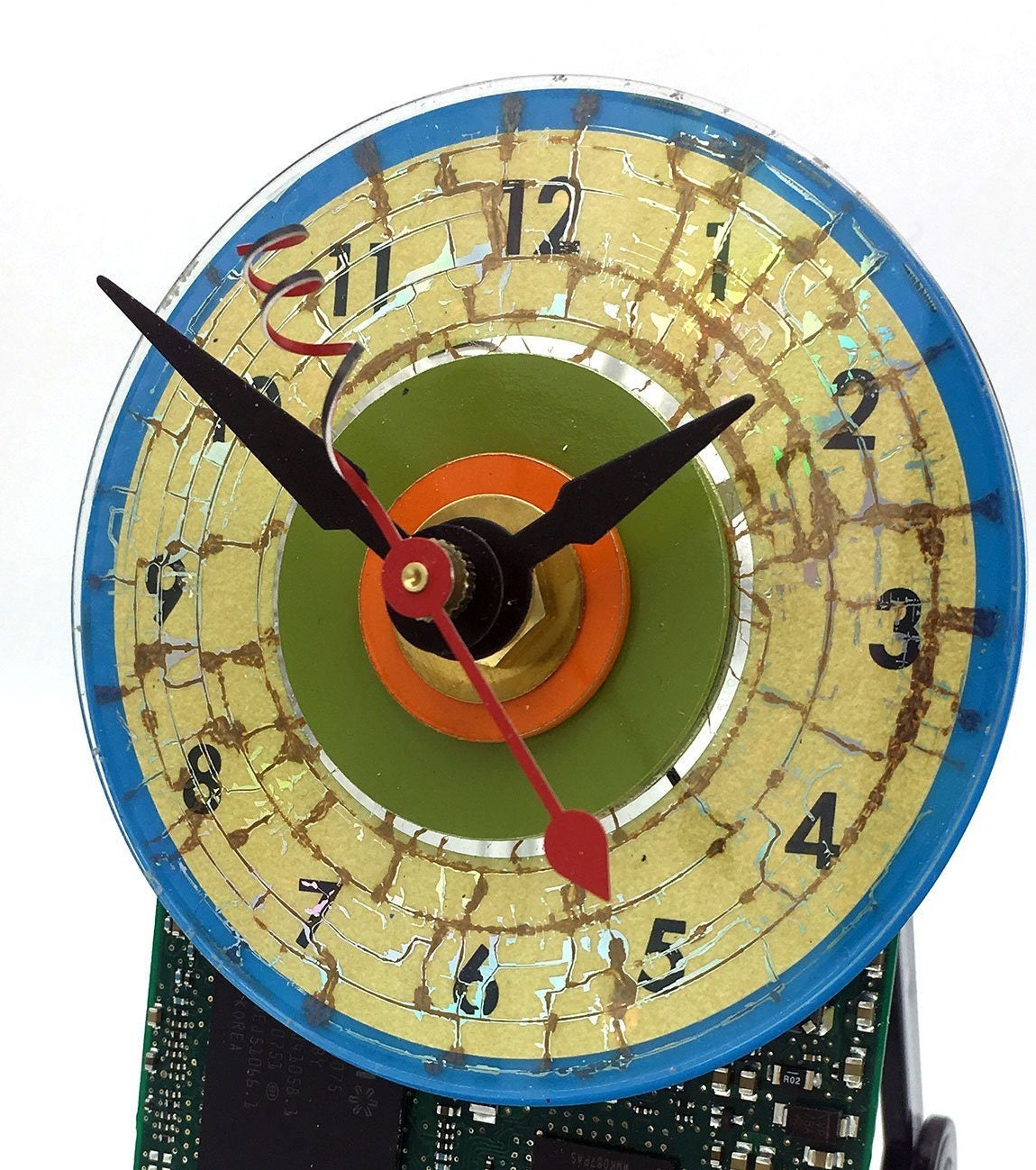 Mini Cd With Gold Tone Numeral Face on Circuit Board Clock - Etsy