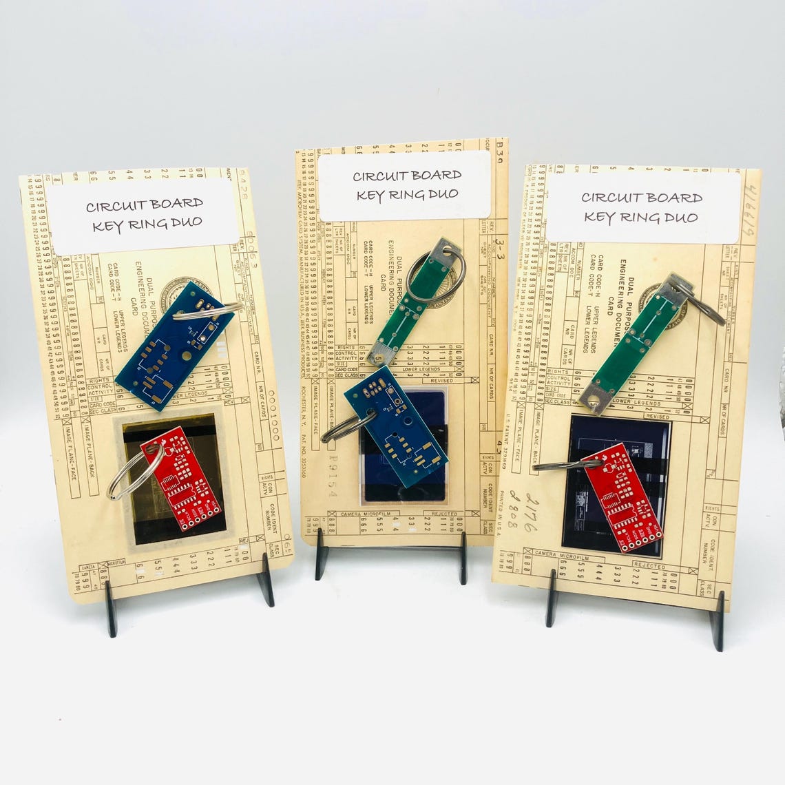 Upcycled Circuit Board Keyring Set: Two Mini Tech Keychains - Etsy