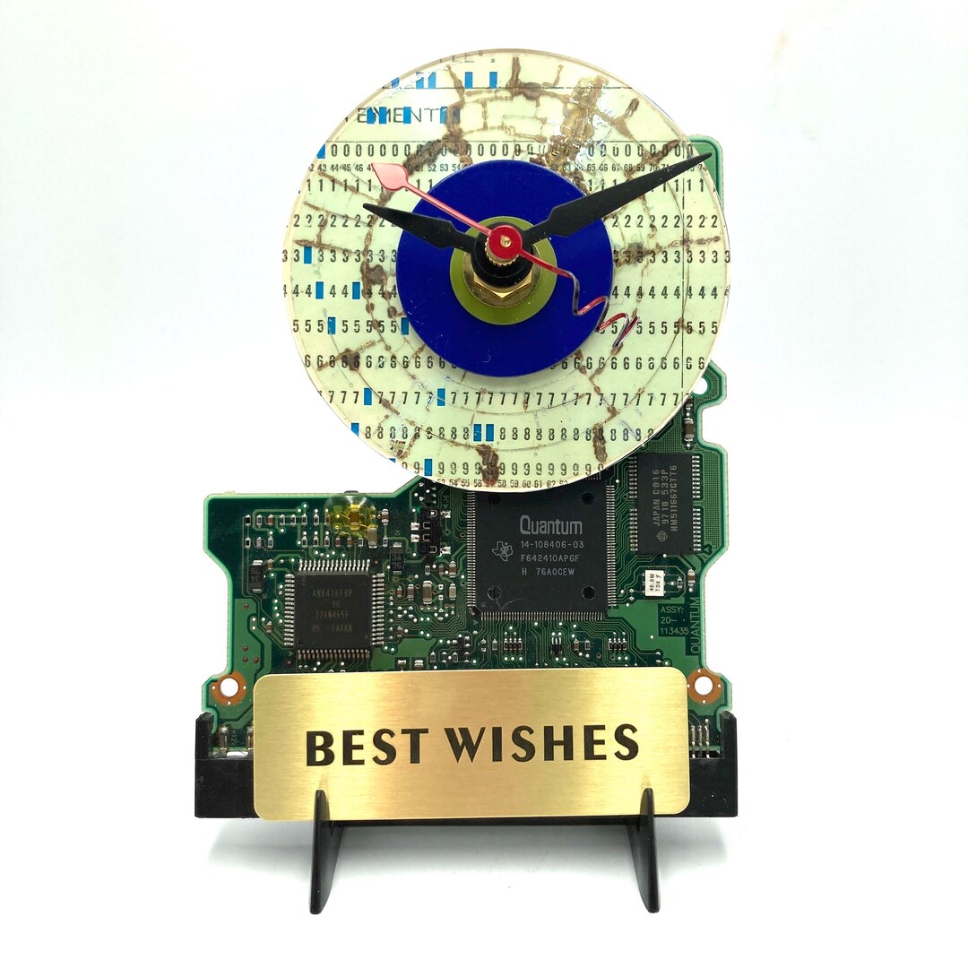 BEST WISHES Plaque Vintage Punched Computer Punch Card on Mini CD on ...