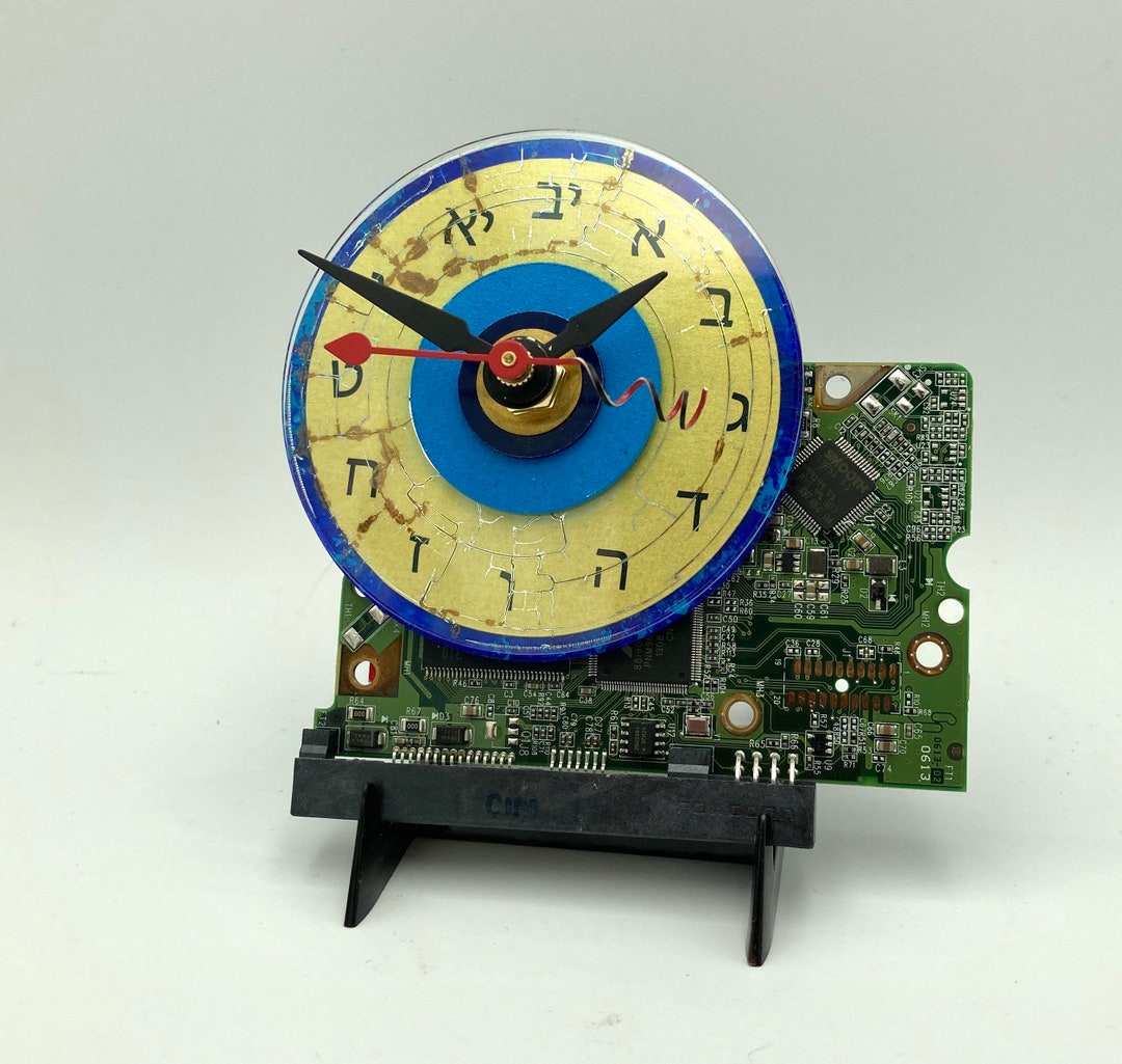 Hebrew Hand Painted CD Clock - Etsy