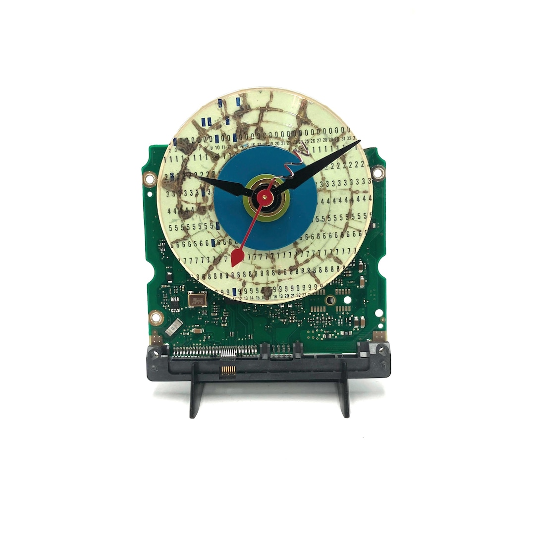 Upcycled Circuit Board Clock-silent Vintage Computer Punch Card & Mini ...