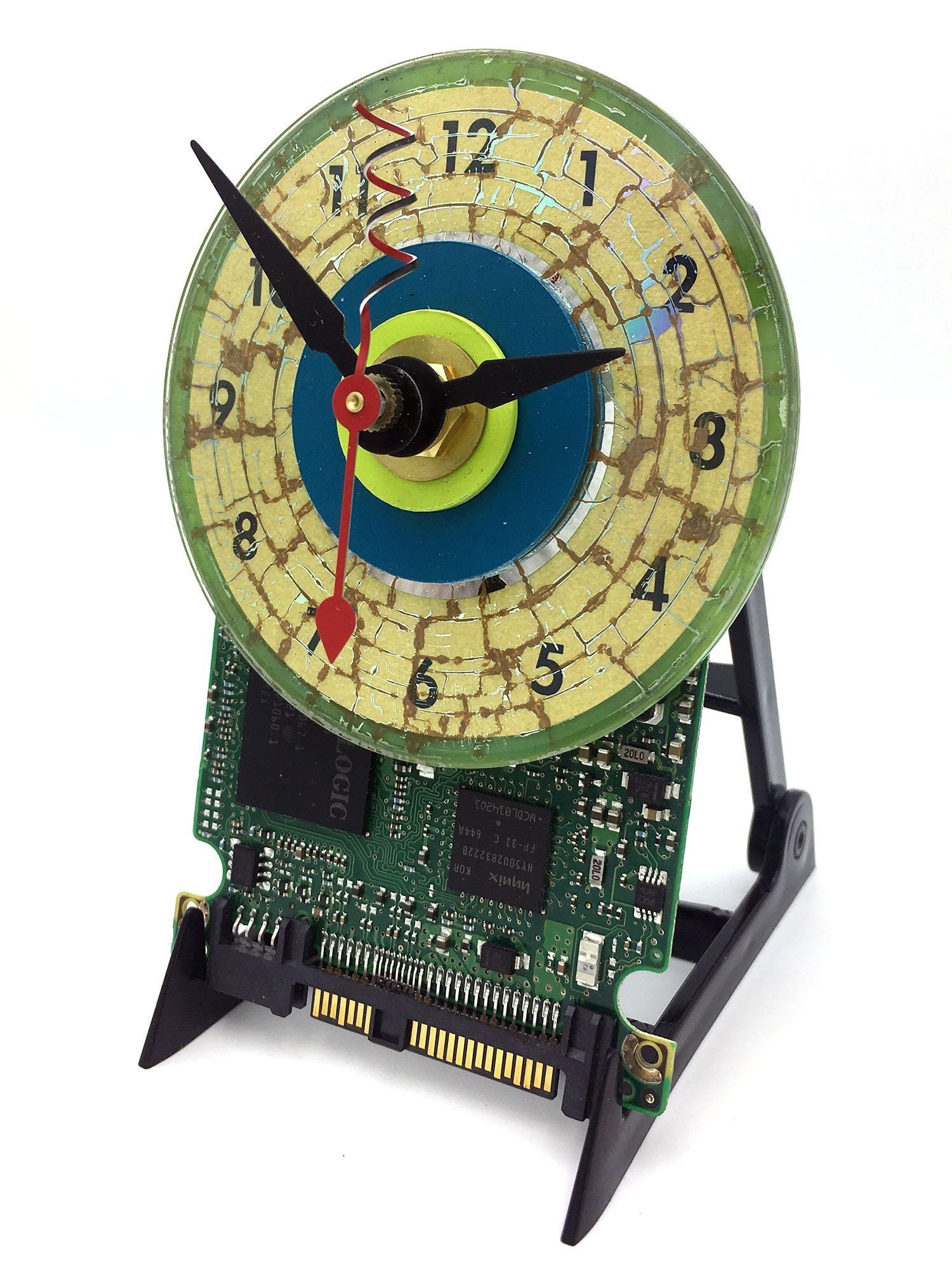 Mini Cd With Gold Tone Numeral Face on Circuit Board Clock - Etsy