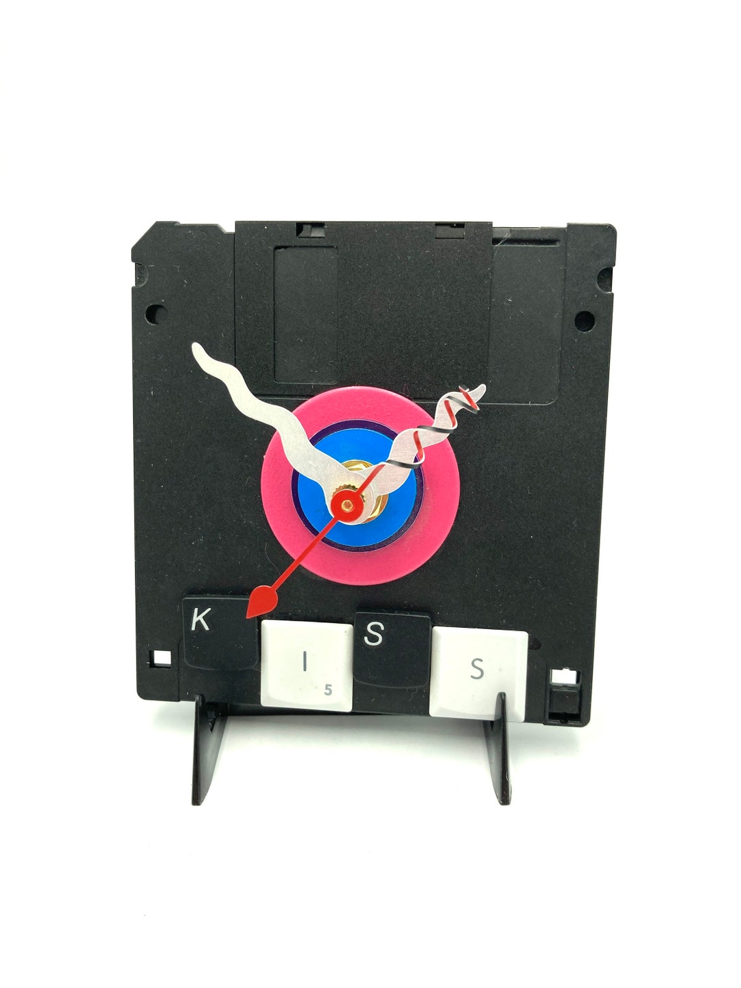 Kiss Floppy Disk Clock: Vintage Keyboard Key Art - Etsy