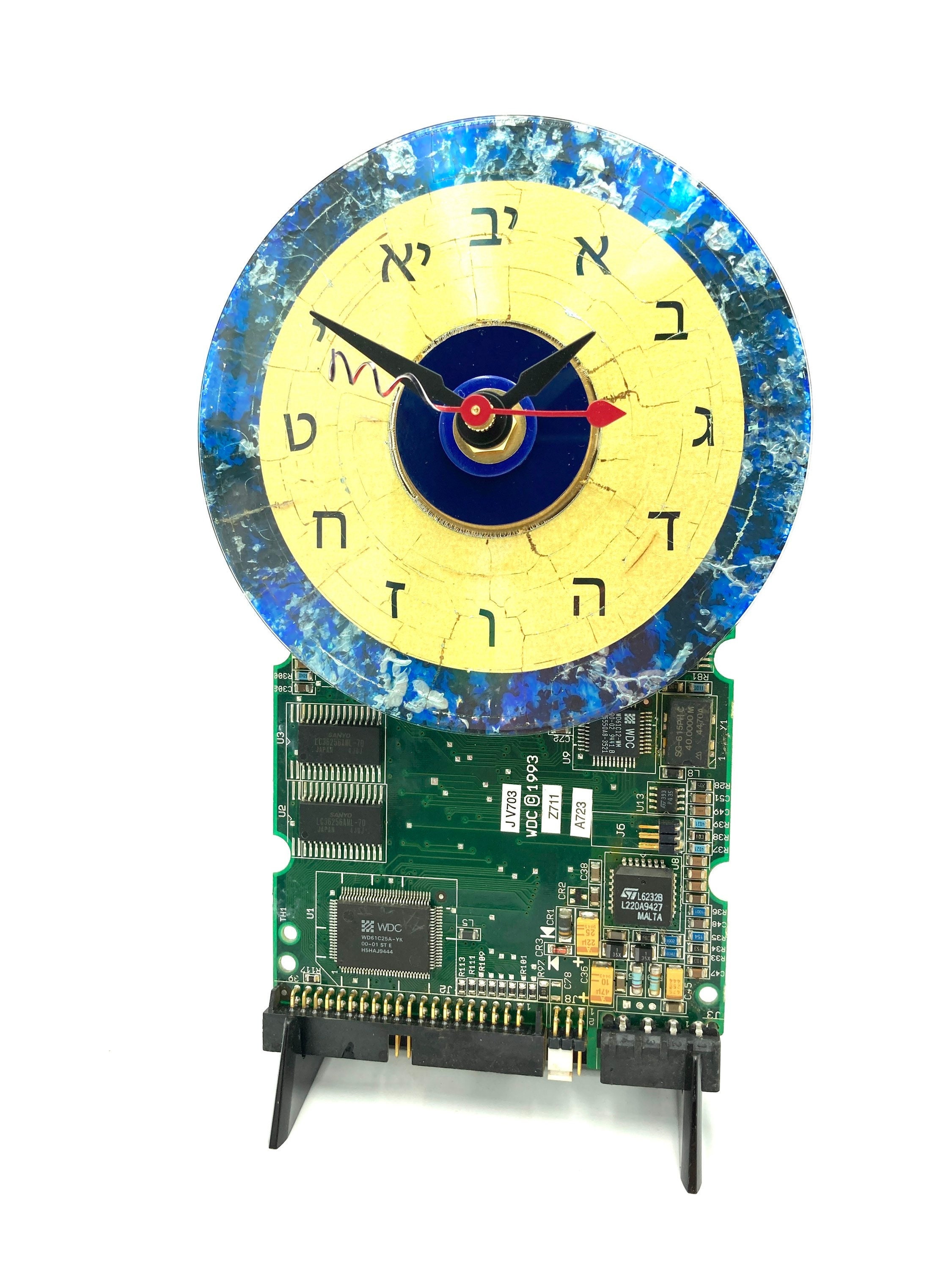 Hebrew Hand Painted CD Clock Lg Size Wall OR Desk/ Shelf - Etsy