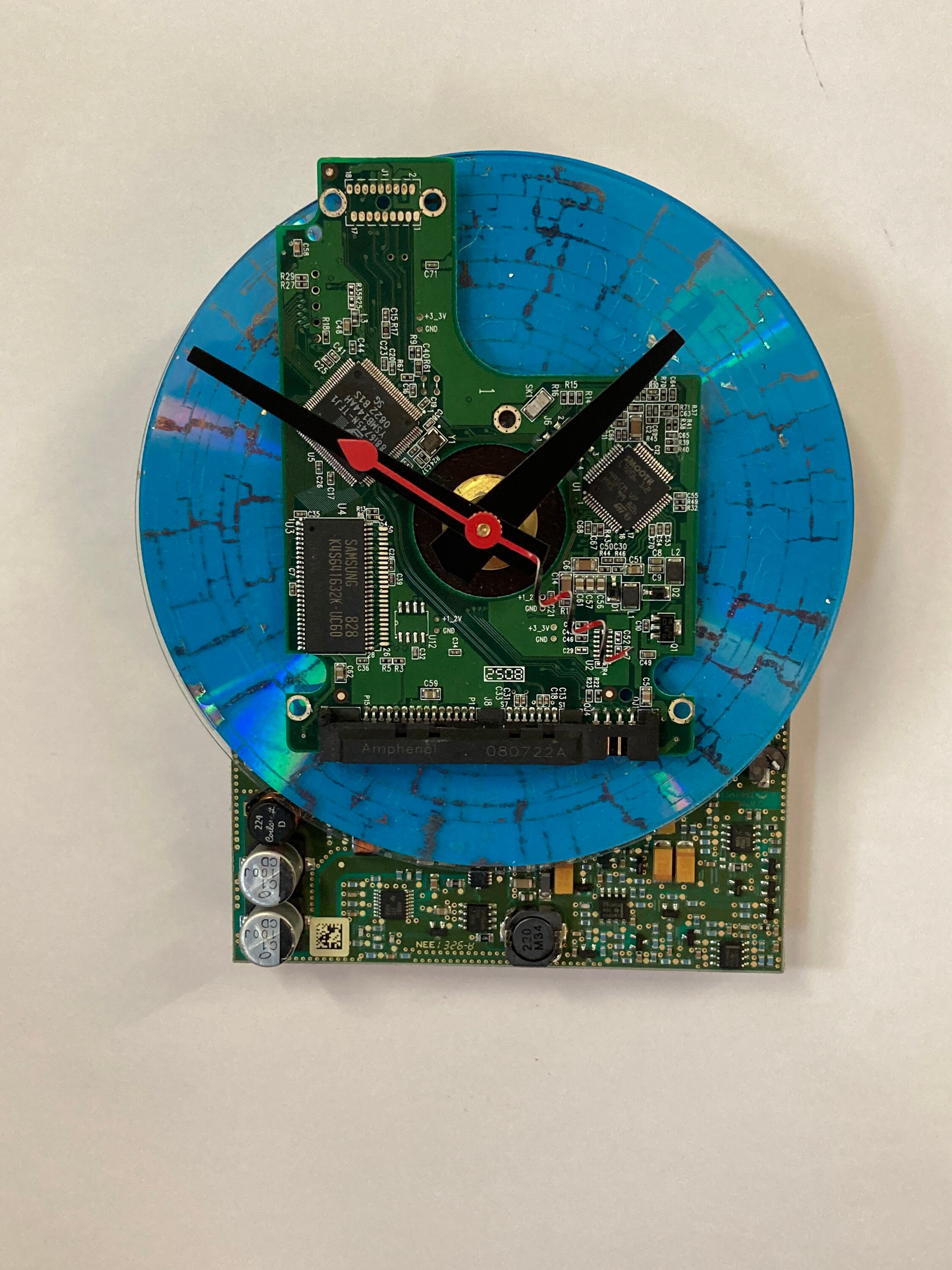 Clock Green Laptop Circuit Board on CD Over Circuit Board | Etsy