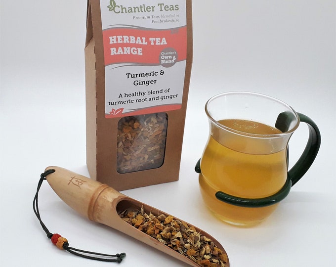 Turmeric Ginger Herbal Tea Blend: Spicy Cinnamon, Plastic-Free Box (80g ...