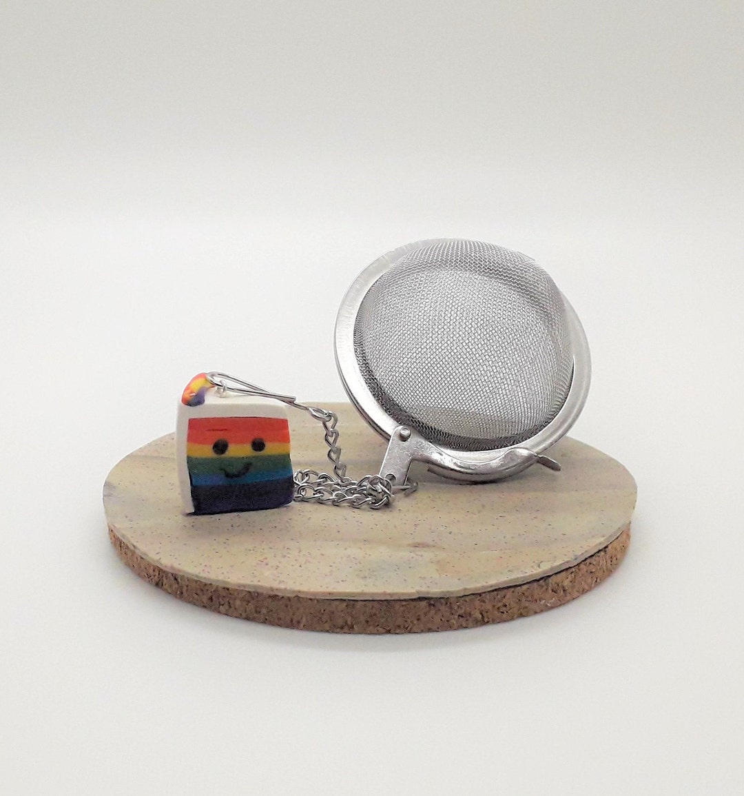 Rainbow Cake Tea Infuser: Handmade Polymer Clay Tea Ball - Etsy