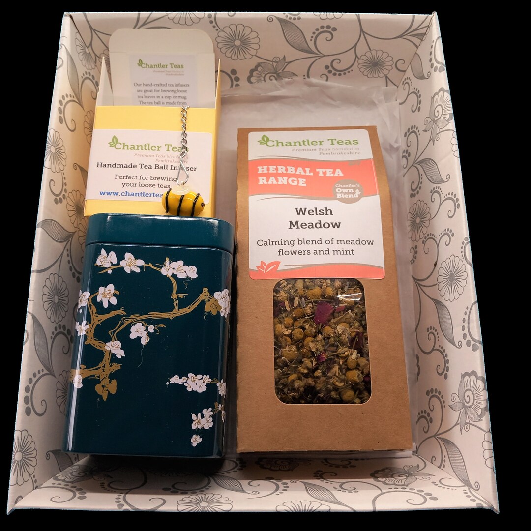 Herbal Tea With Bee Tea Ball Infuser and Caddy Gift Hamper Box - Etsy
