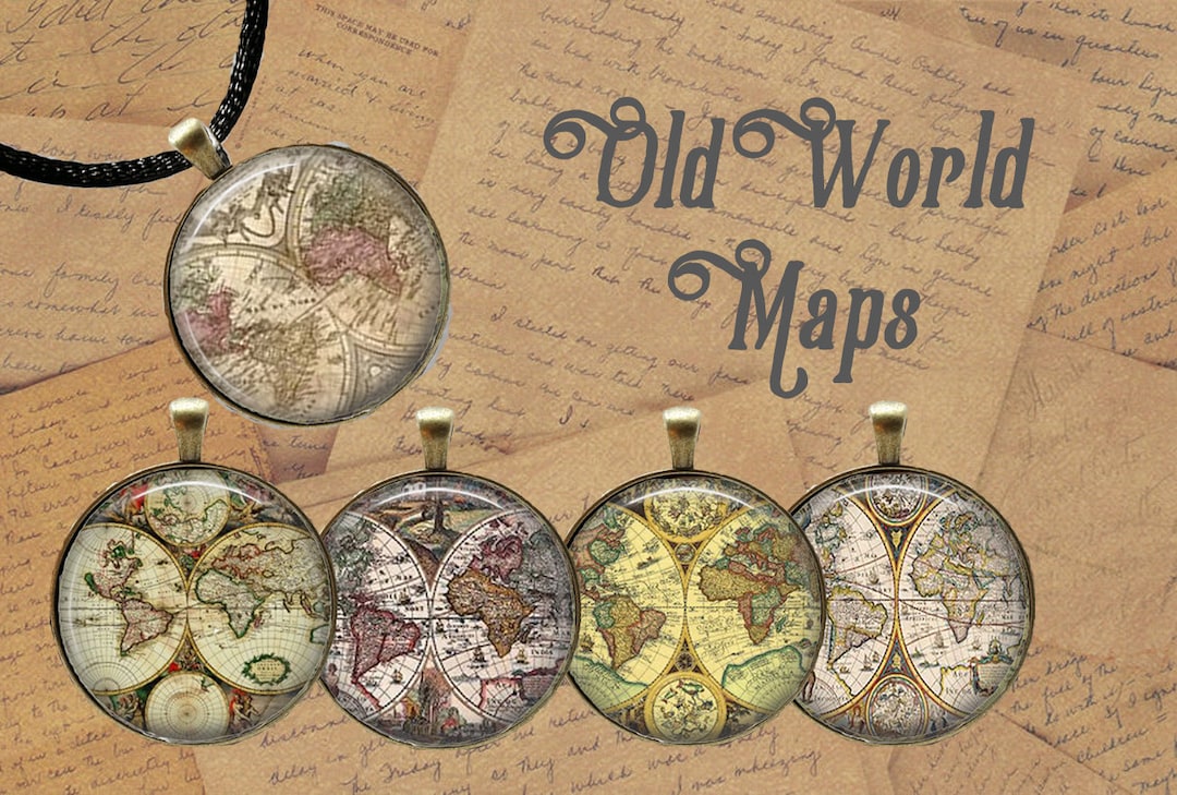 Antique Maps 1.5 Inch/ 1 Inch Circles - Etsy