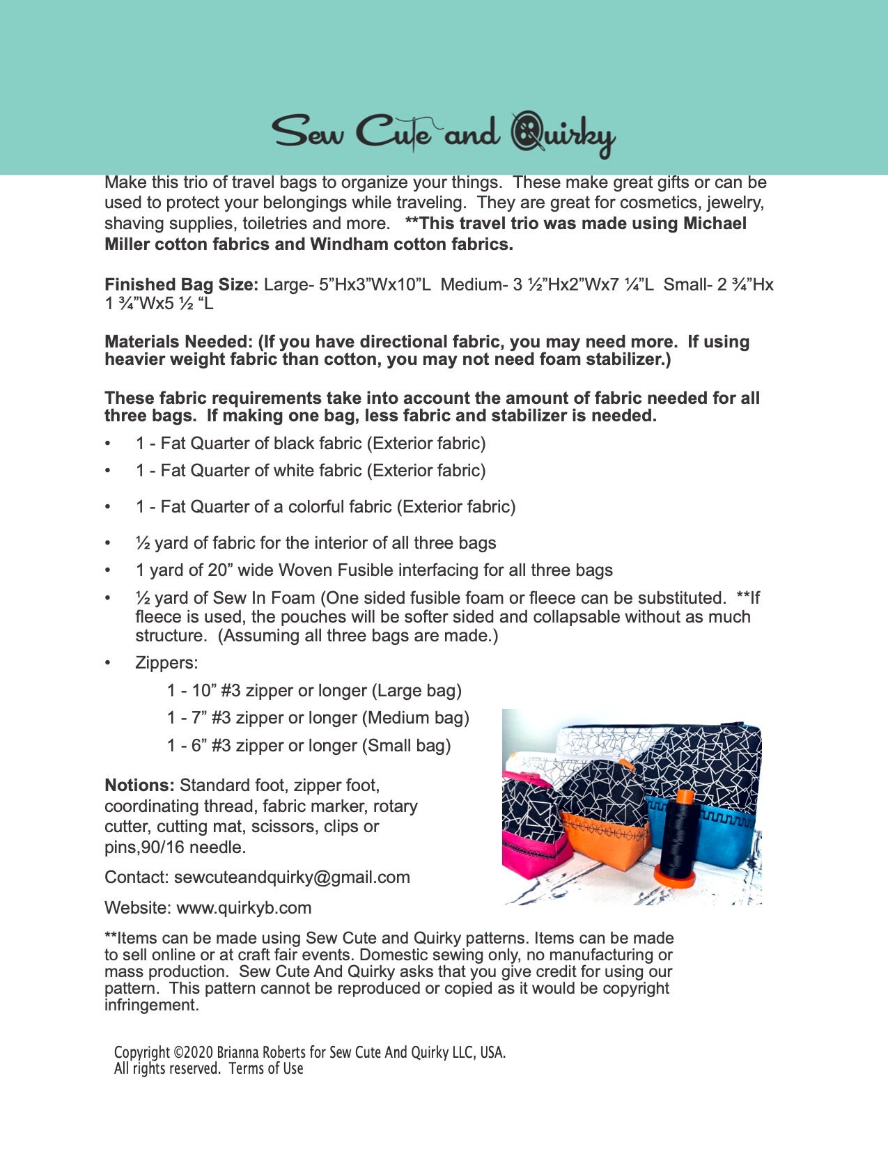 PDF Pattern Trio Sewing Cosmetic Bag Pattern PDF Pattern - Etsy
