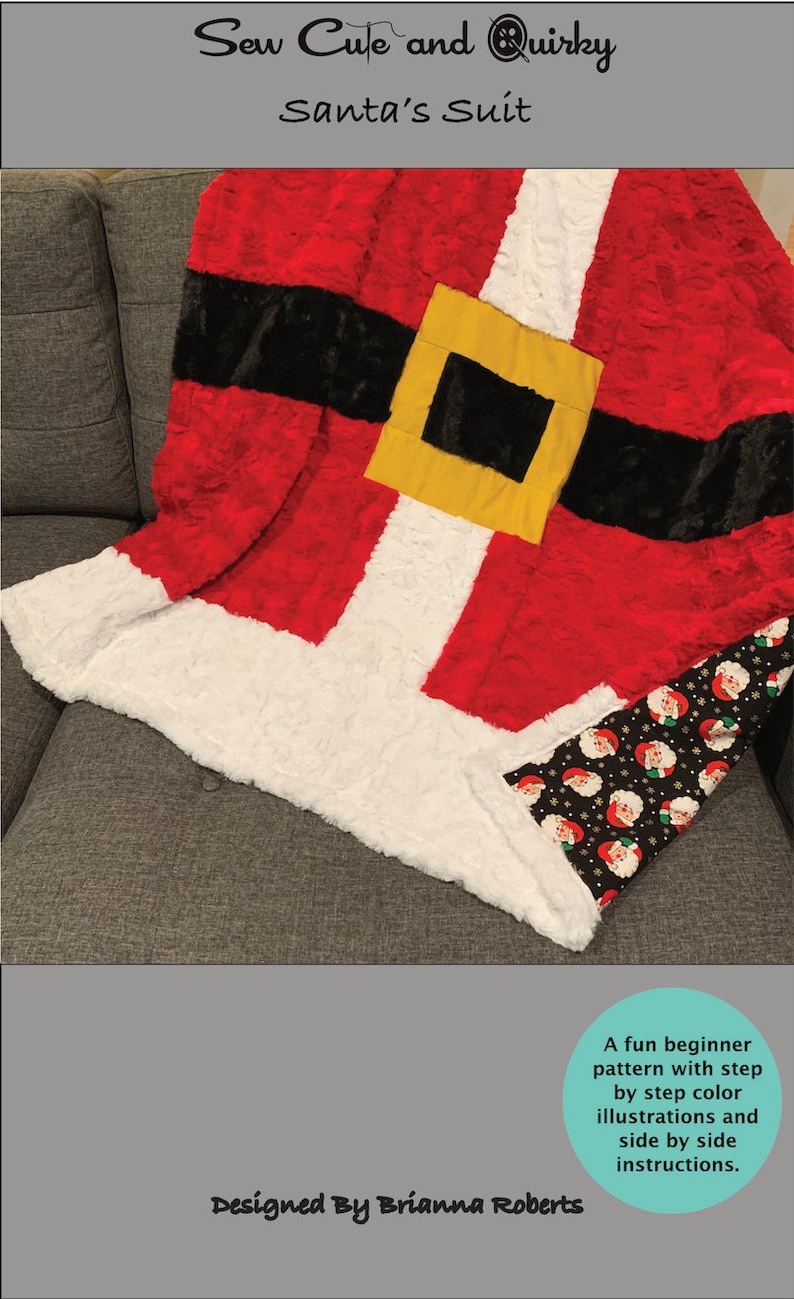 PDF Sewing Pattern, Santa's Suit Blanket or Quilt Digital Pattern ...