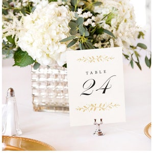 Wedding Table Numbers | Pearl White and Gold on Pearlescent Cardstock ...