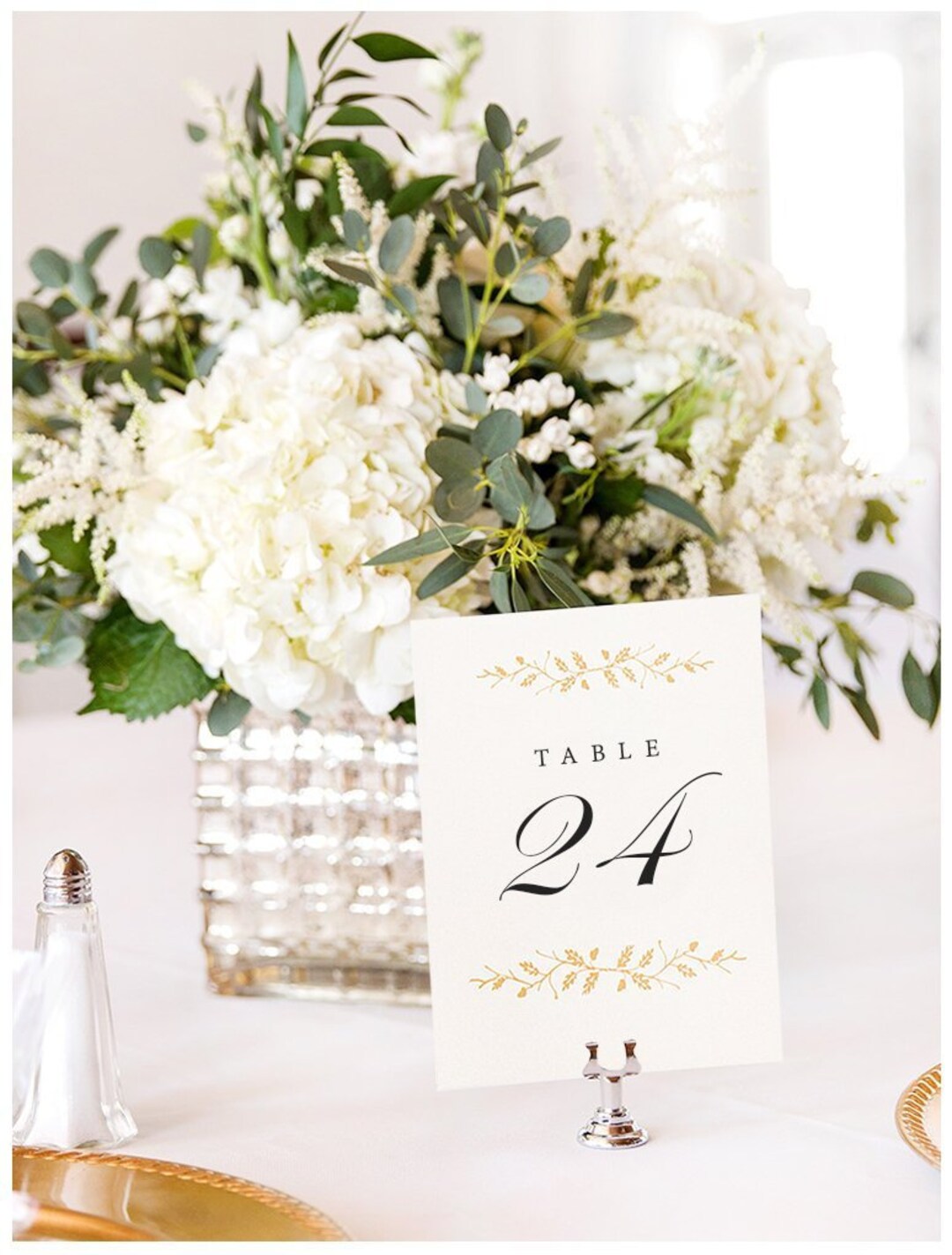 Wedding Table Numbers | Pearl White and Gold on Pearlescent Cardstock ...