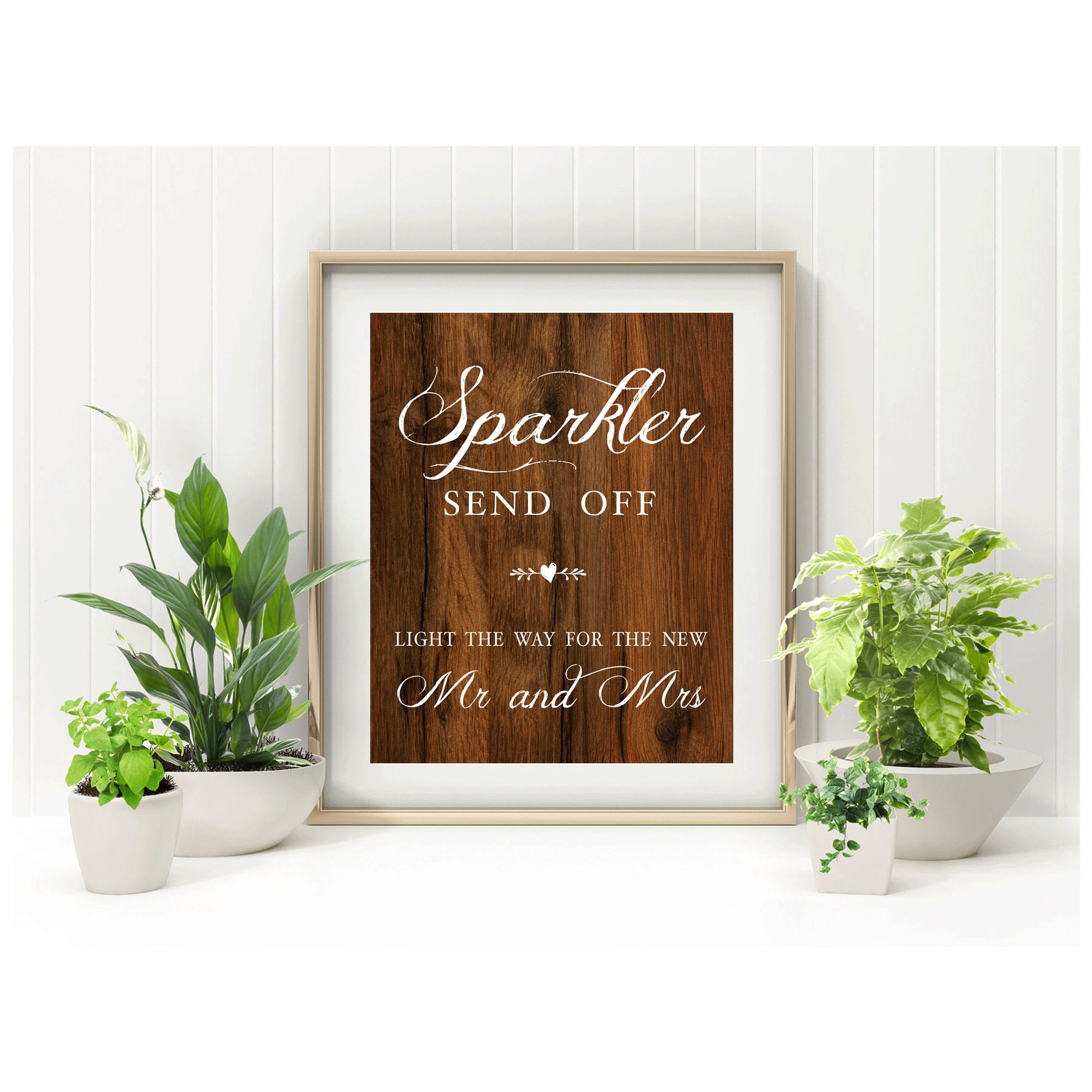 Sparkler Send off Sign for Weddings Sparkler Exit Sign Rustic Wood Look ...