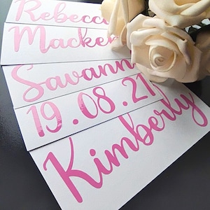 Gift Stickers, Name Decals, Vinyl Letters, Handwritten, Date Stickers ...
