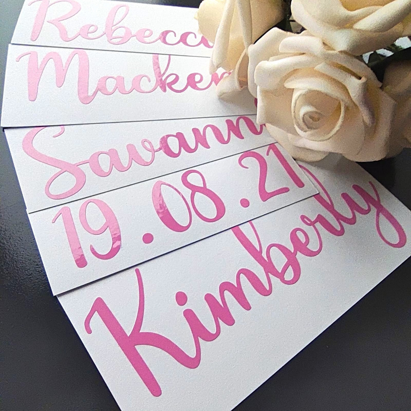 Gift Stickers Name Decals Vinyl Letters Handwritten Date - Etsy UK