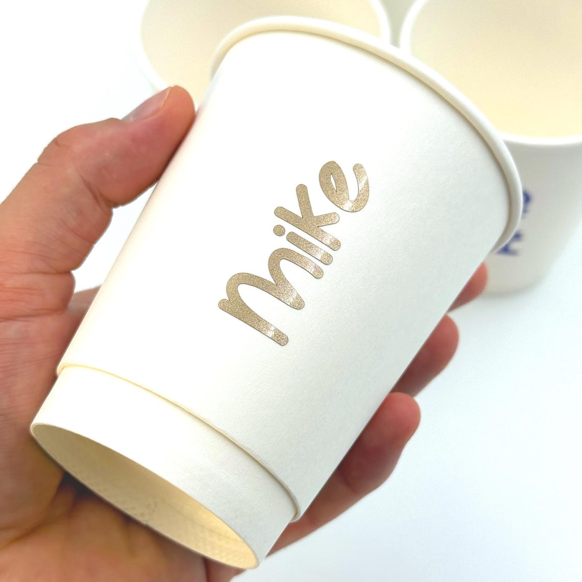 Personalised White Paper Cups 12oz | Custom Name Party Cups Recyclable ...