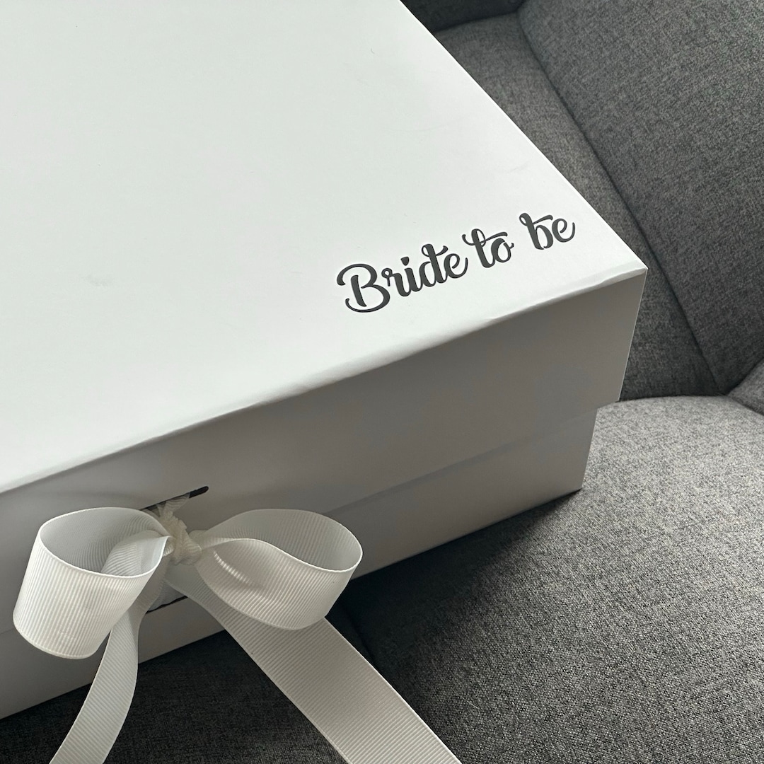 Personalised Bridal Gift Box: Magnetic Closure, Ribbon Detail (32 X 24 ...