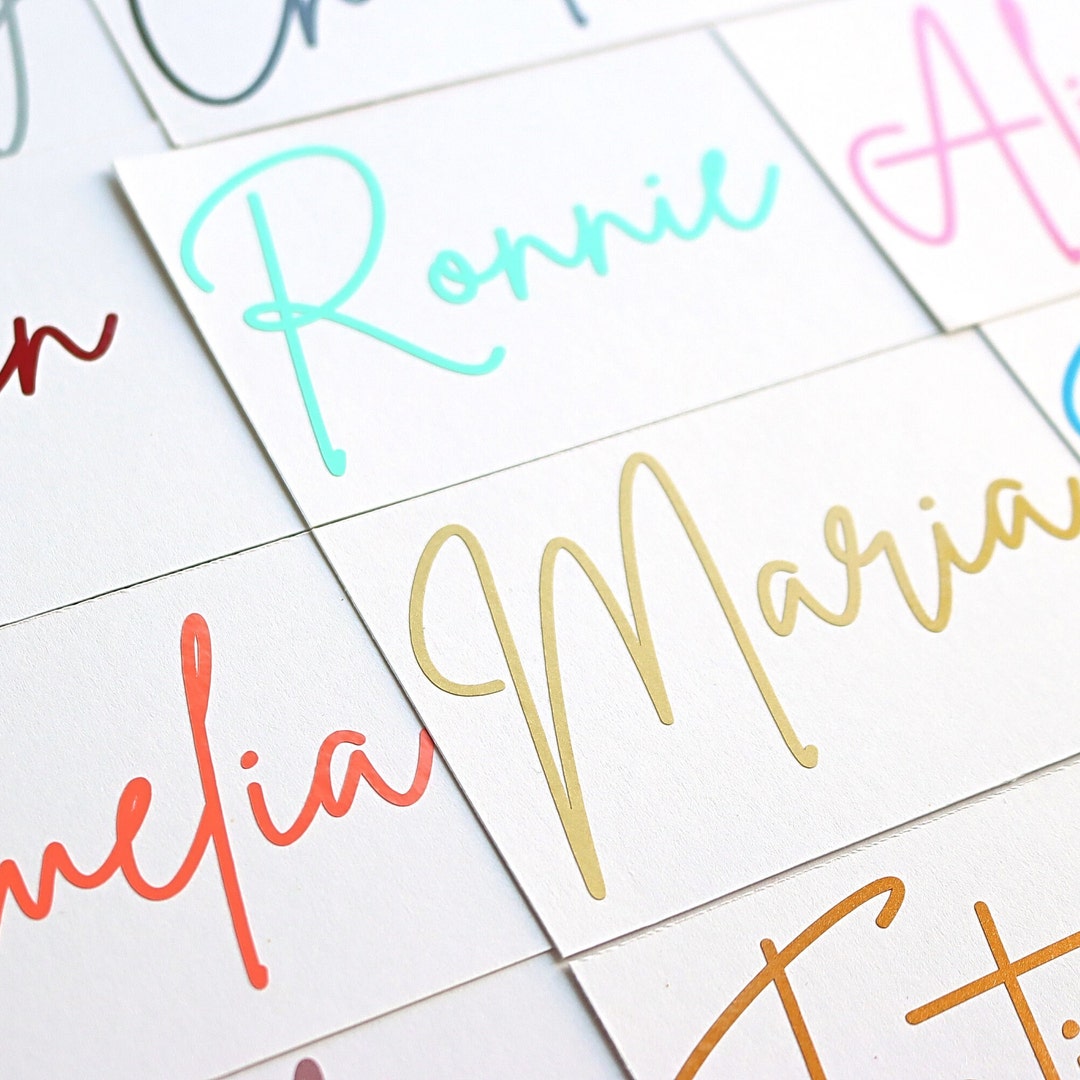 Calligraphy Vinyl Lettering, Gift Box Stickers, Personalised Name ...