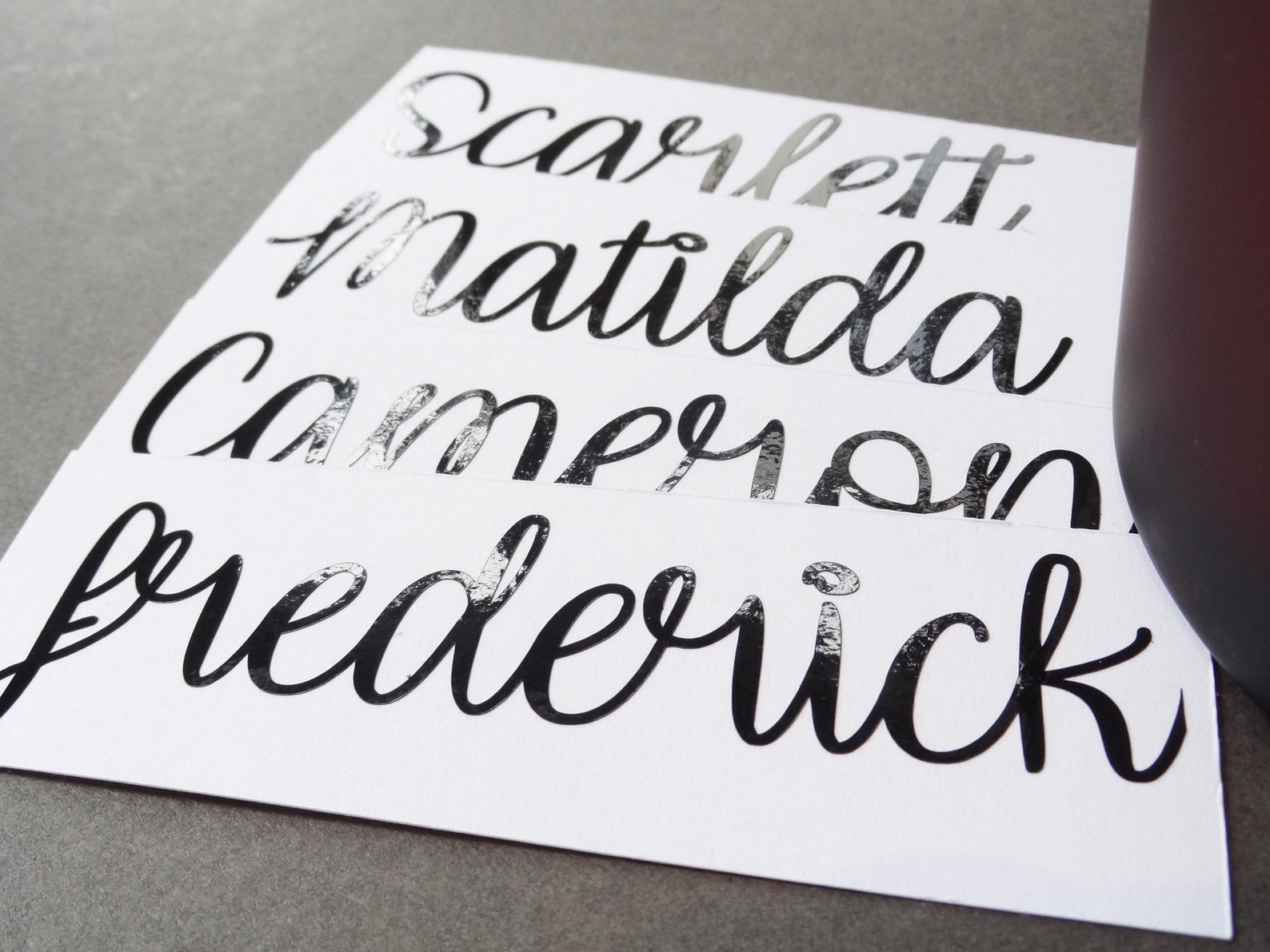 Hand Lettering Vinyl Stickers Name Tags Wedding Decor - Etsy UK