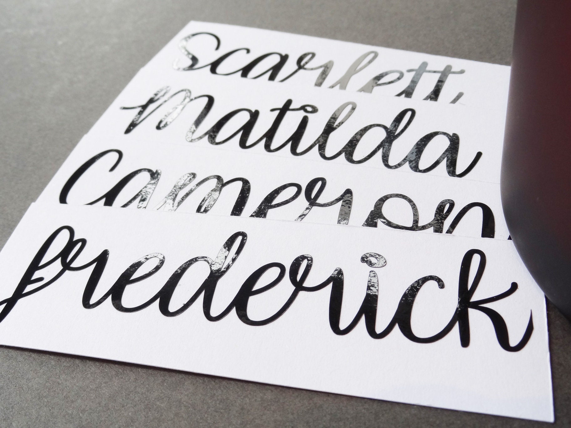 Hand Lettering Vinyl Stickers Name Tags Wedding Decor - Etsy UK