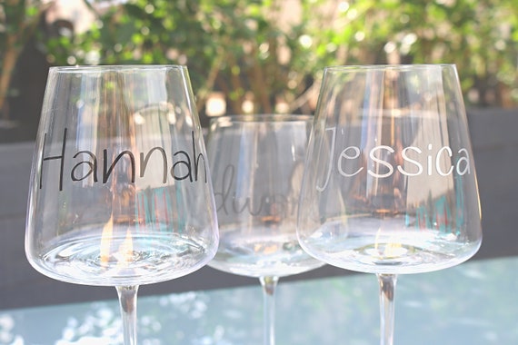 Glass Name Stickers Custom Vinyl Decals Wedding Decor Place | Etsy
