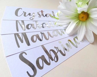 Hand Lettering, Vinyl Stickers, Name Tags, Wedding Decor, Bridesmaid ...