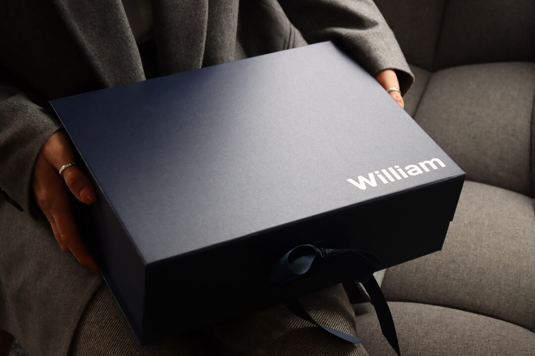 Navy Gift Box With Lid: Birthday Hamper for Men - Etsy