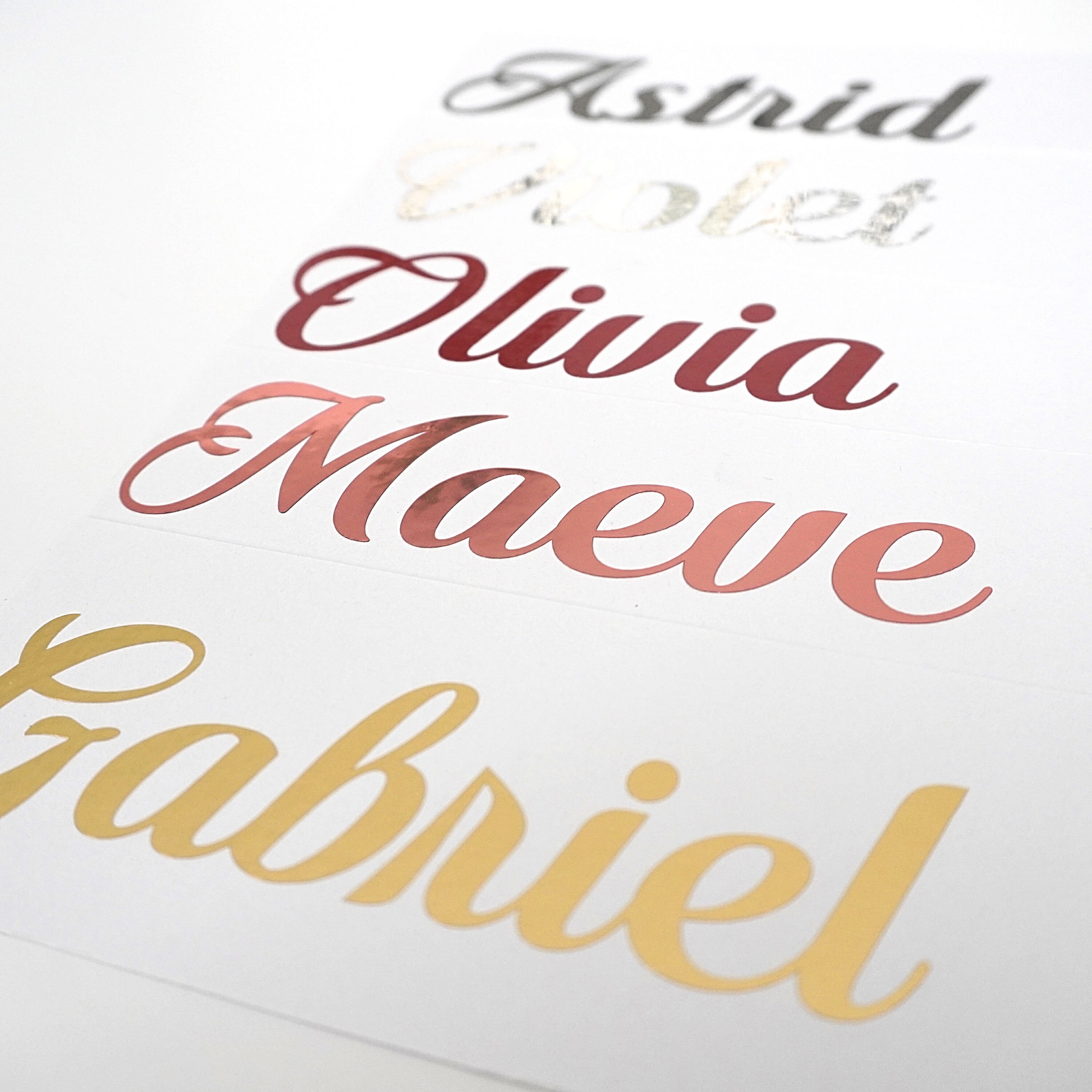 Custom Vinyl Name Stickers Calligraphy Decals Champagne | Etsy