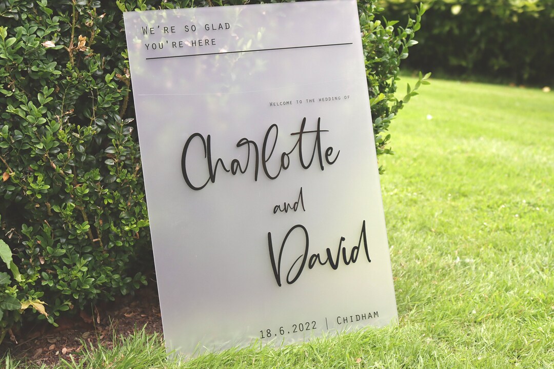 Script Sign Decal, Handwritten Vinyl Lettering, Wedding Welcome Sign ...