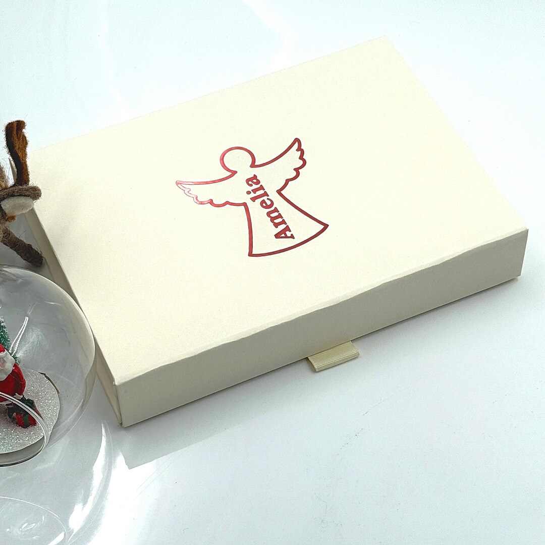 Christmas Gift Box Angel Vinyl Name Sticker Personalised - Etsy