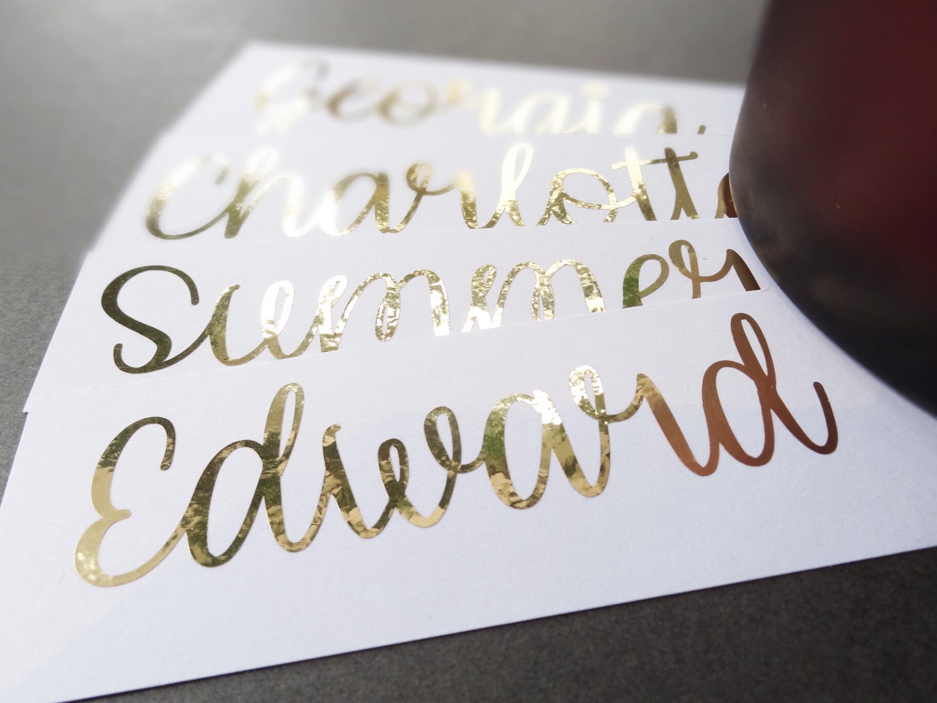 Hand Lettering Vinyl Stickers Name Tags Wedding Decor - Etsy UK