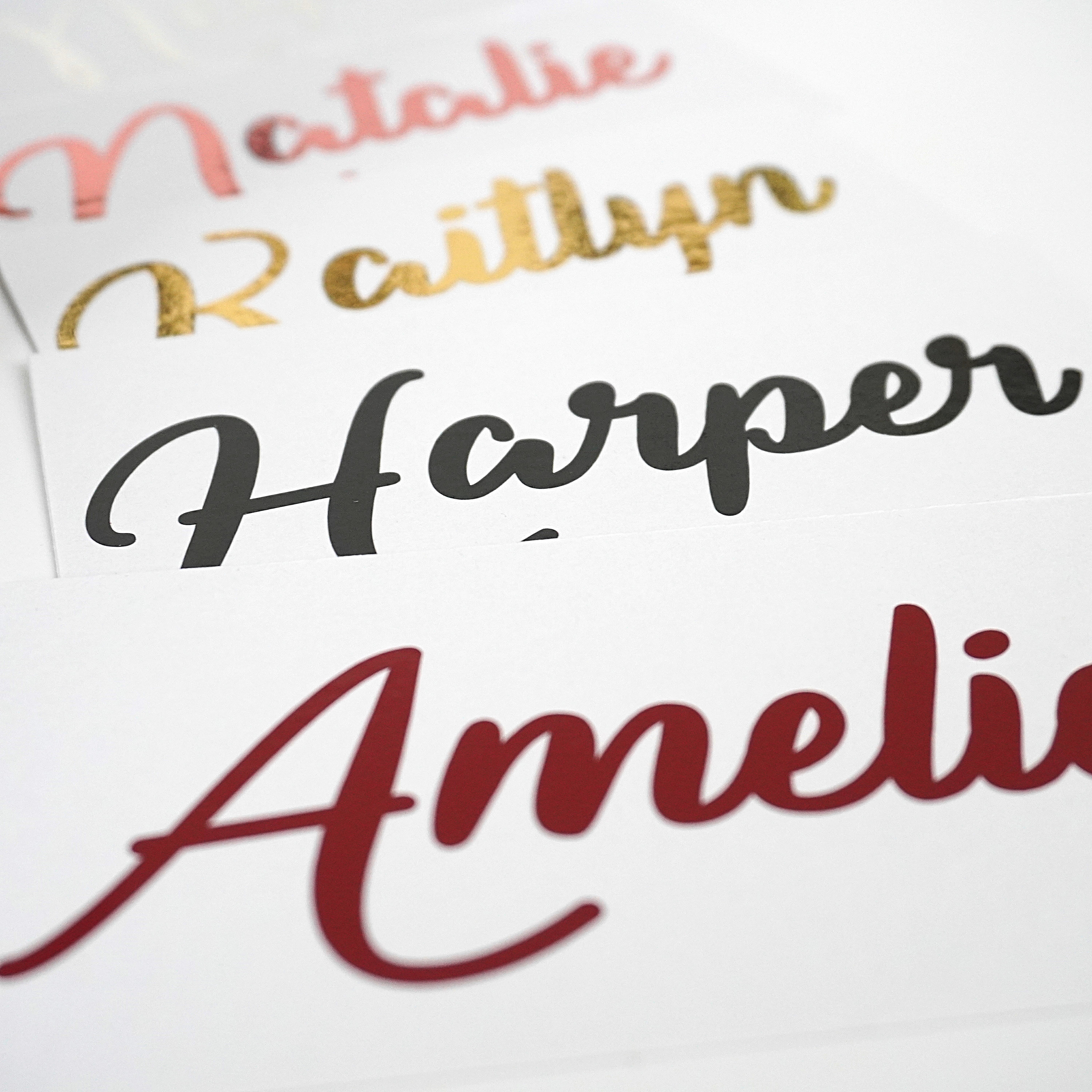 Custom Vinyl Name Stickers Calligraphy Decals Champagne | Etsy