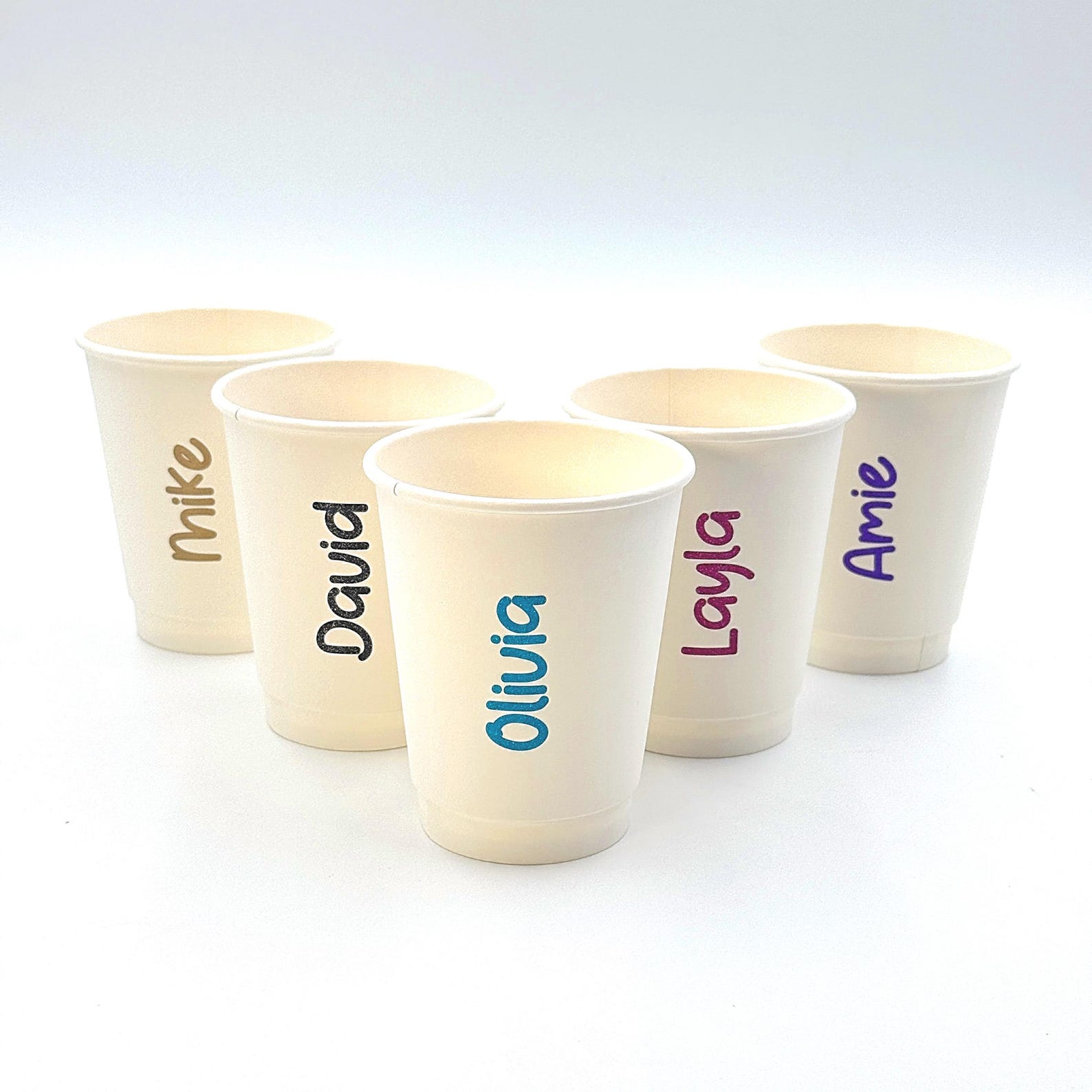 Personalised White Paper Cups 12oz | Custom Name Party Cups Recyclable ...