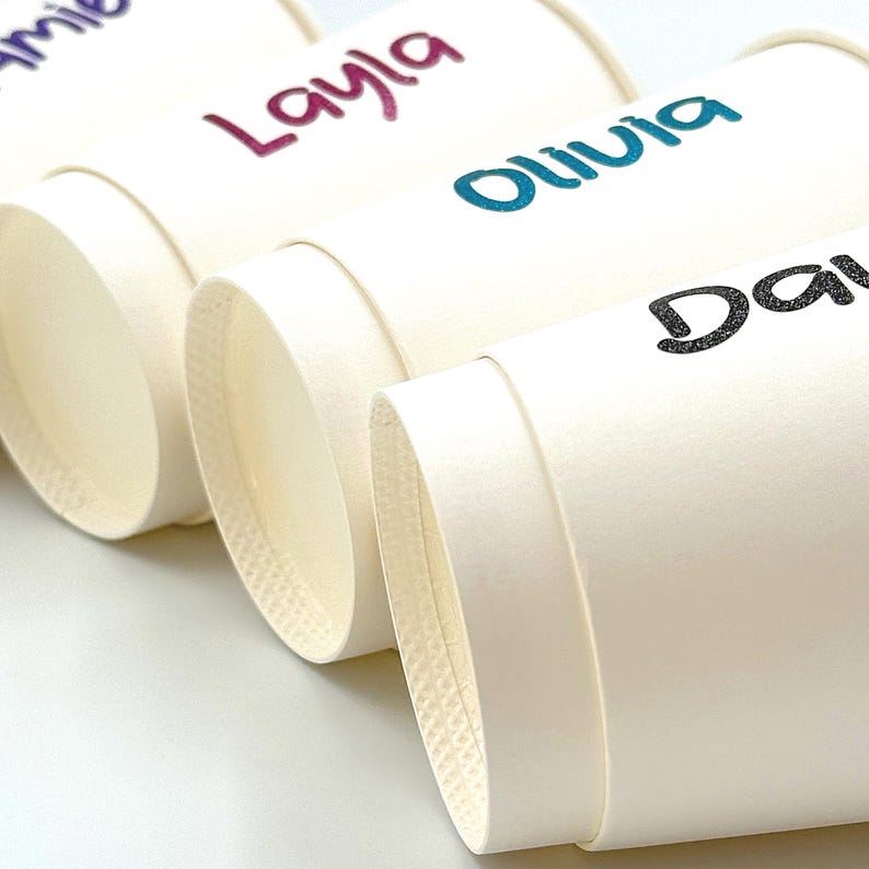 Personalised White Paper Cups 12oz | Custom Name Party Cups Recyclable ...