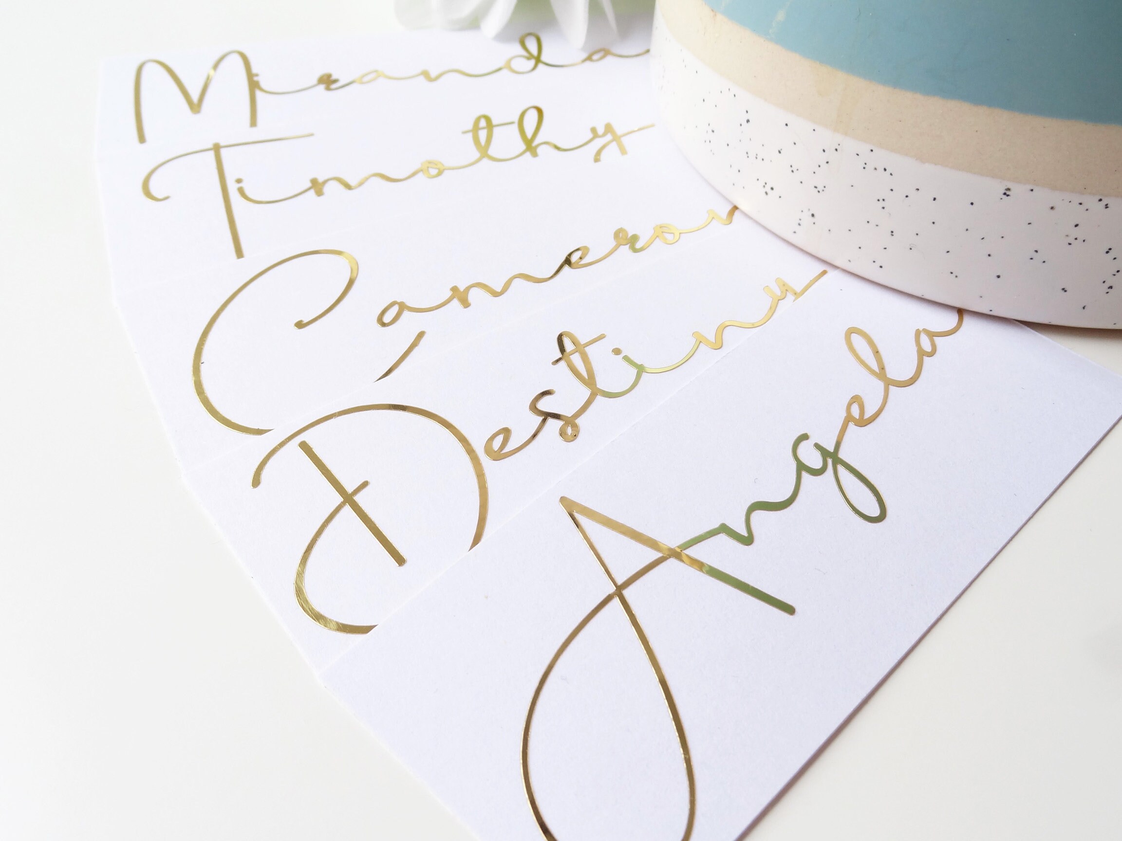 Calligraphy Font Stickers Name Vinyl Decal Wedding Favor - Etsy UK