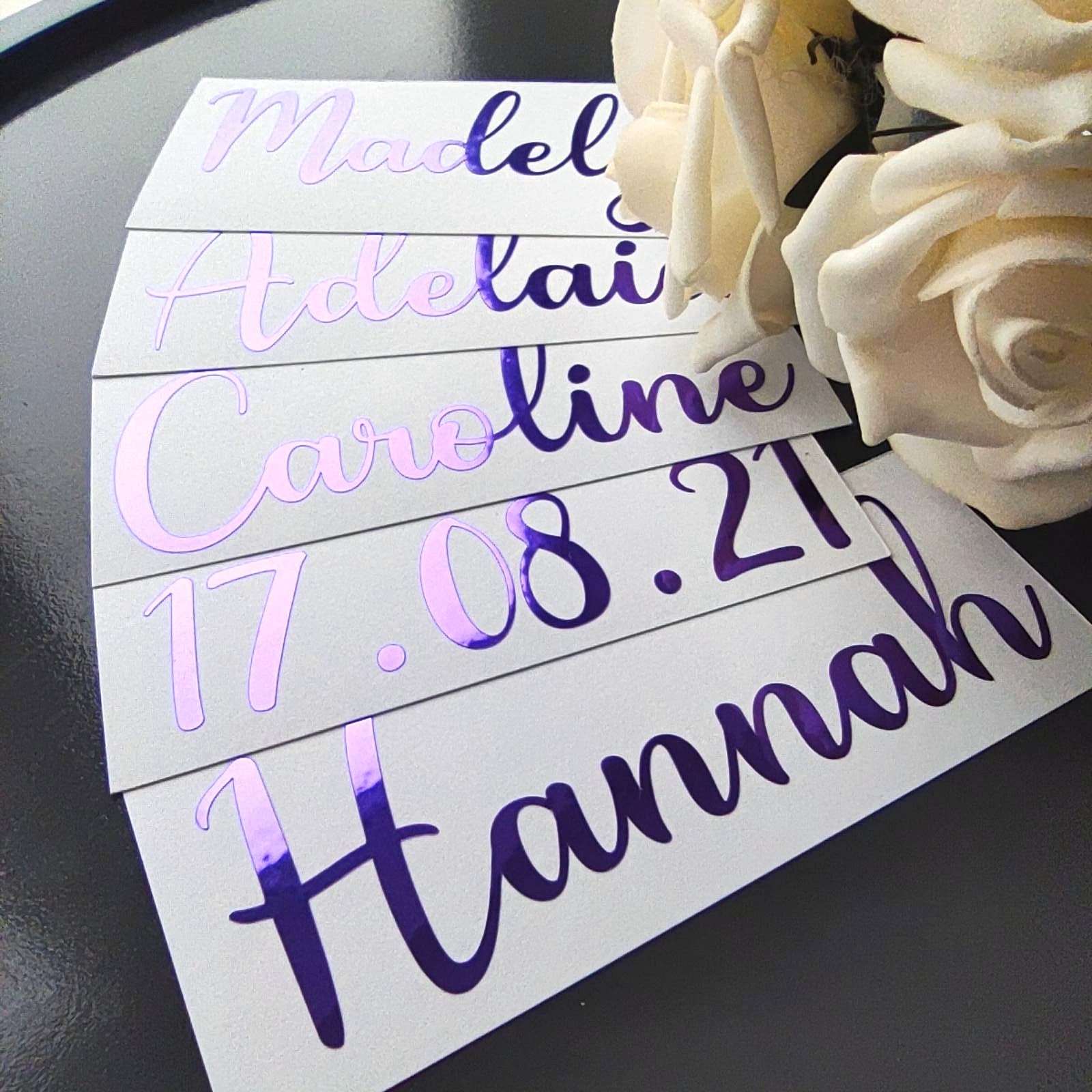 Gift Stickers Name Decals Vinyl Letters Handwritten Date - Etsy UK