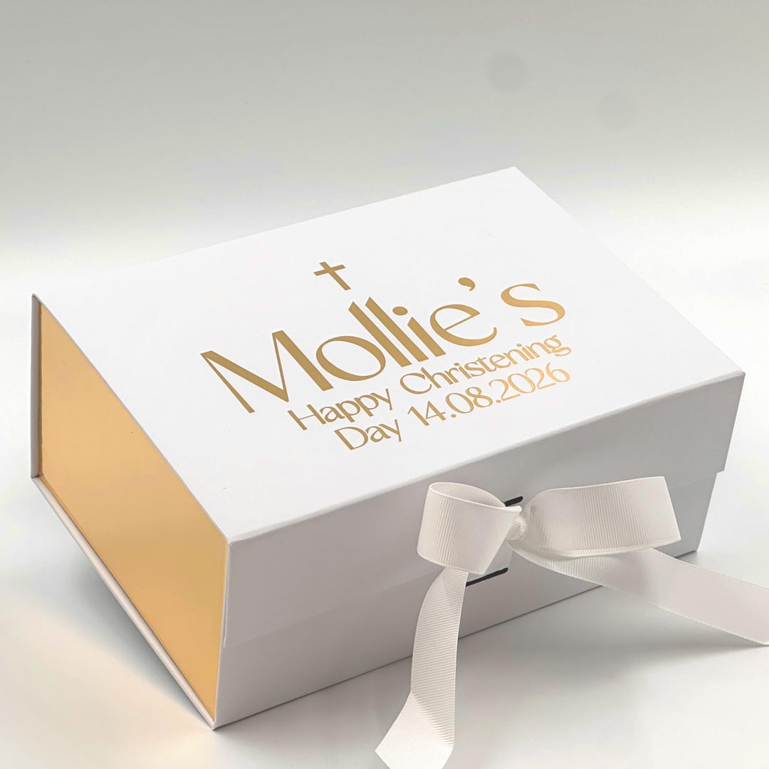 Personalized Baptism Gift Box: Christening Keepsake Box With Lid - Etsy