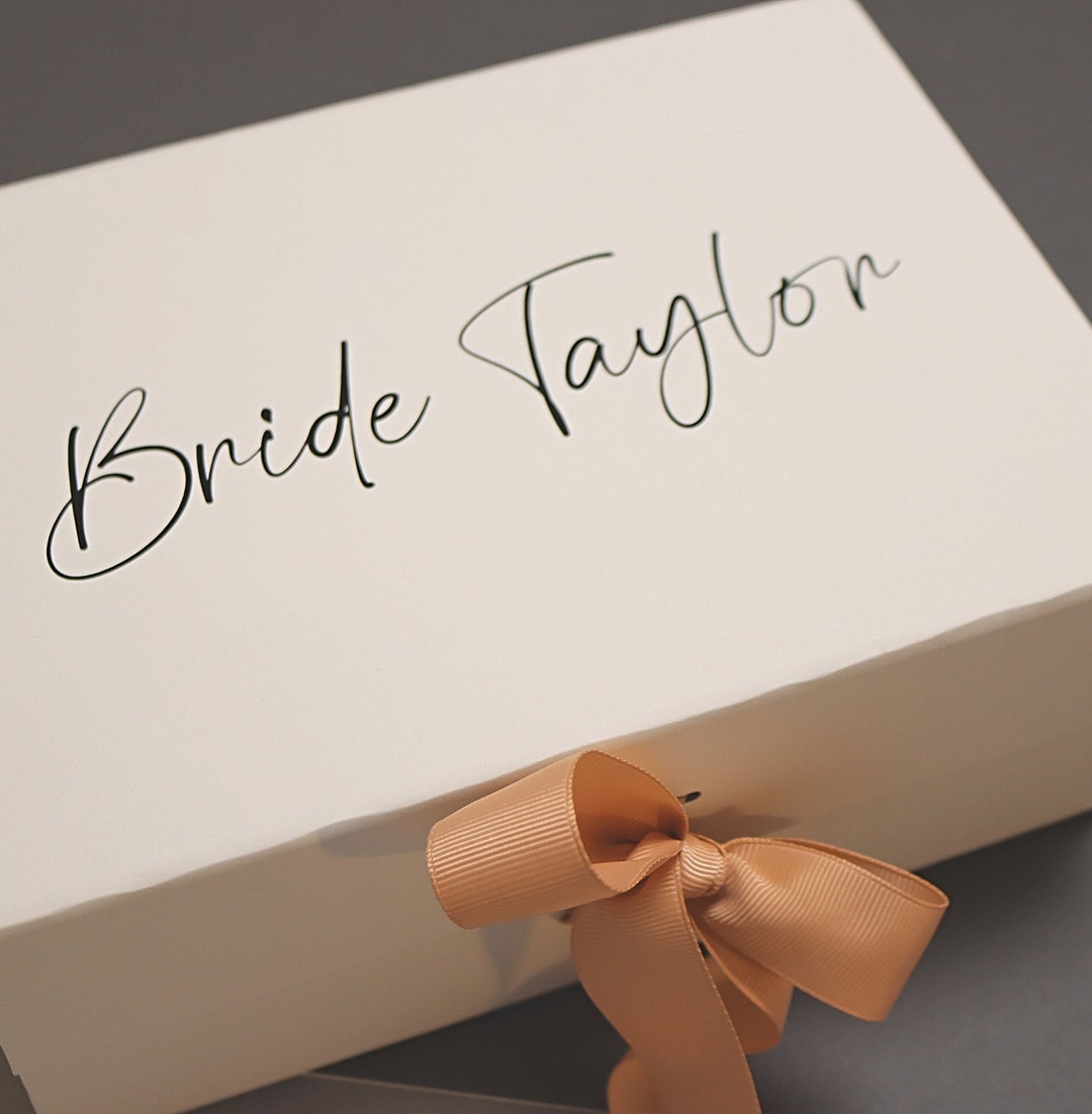 Personalised Name Vinyl Decal: Gift Box Stickers, Calligraphy Lettering ...