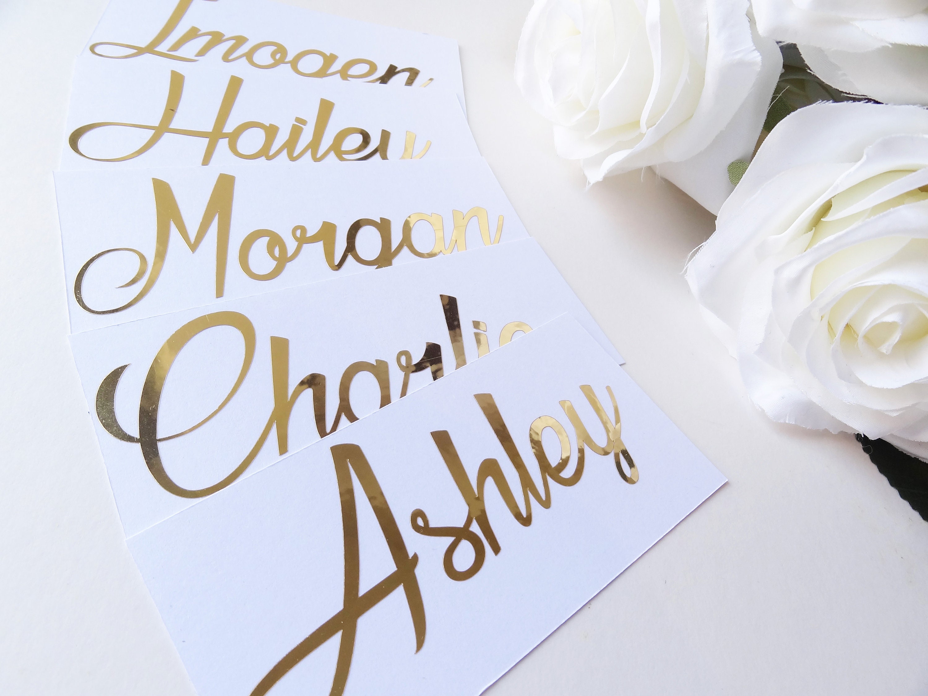 Gold Name Stickers Custom Vinyl Decal Wedding Favors | Etsy