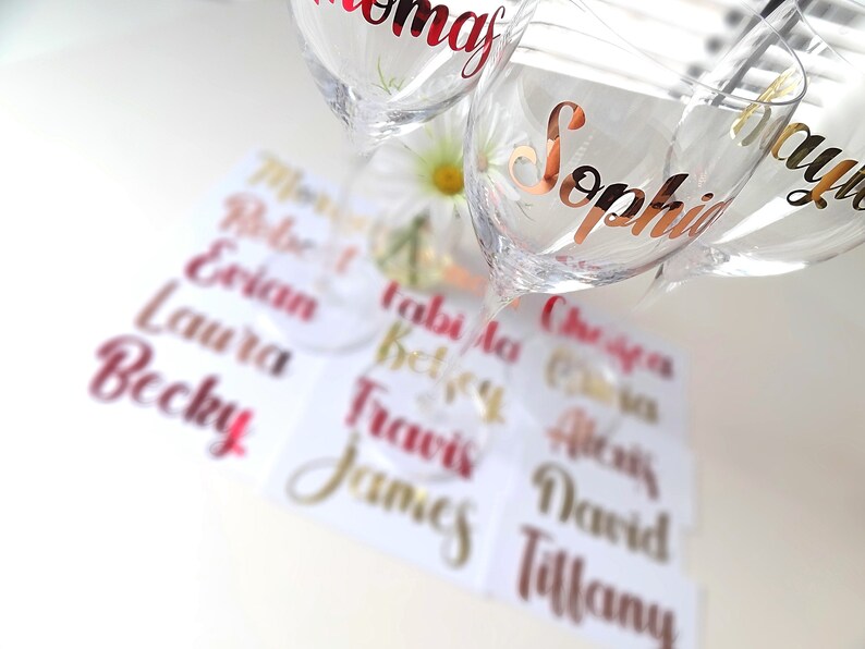 Sticker Decals Party Decor Vinyl Names Gift Stickers Wine - Etsy UK