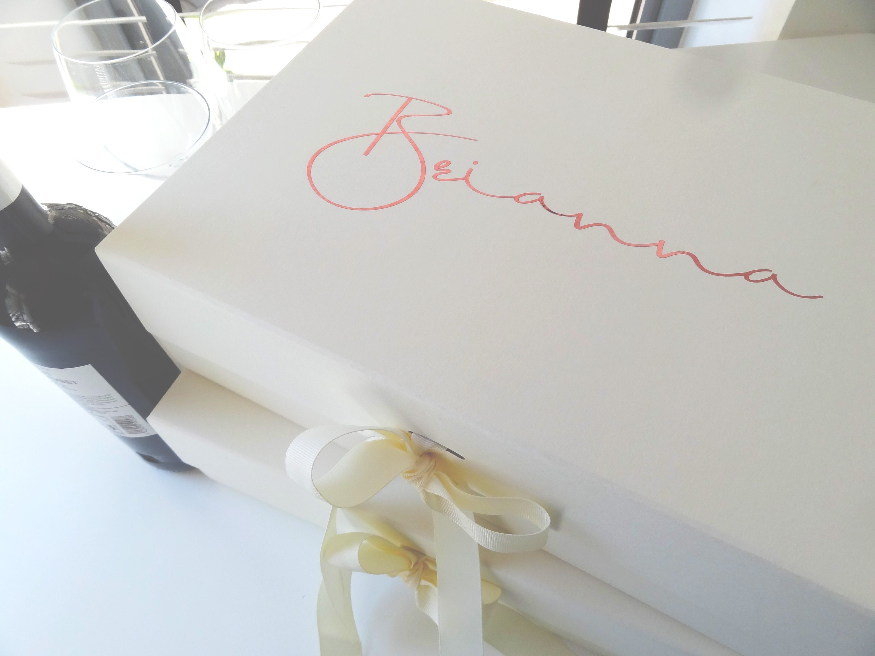 Large Personalised Gift Box With Magnetic Lid - Custom Wedding ...